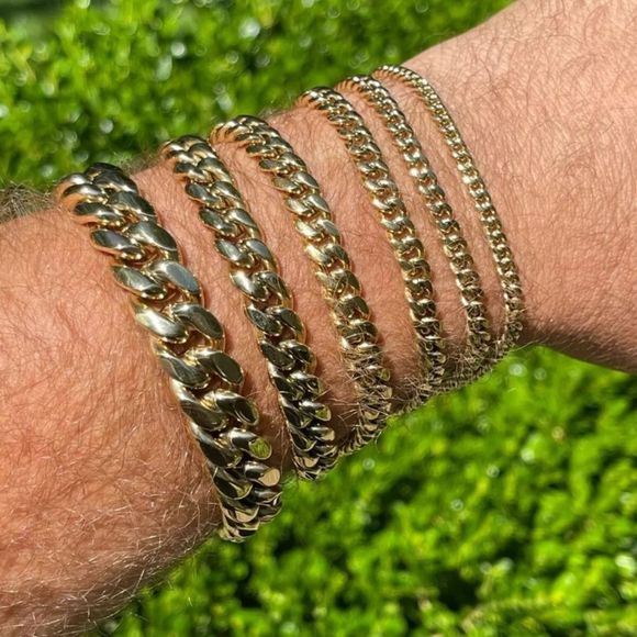 Accessories | 14kgold Stainless Steel 4mm Miami Cuban Bracelet 7 Box ...